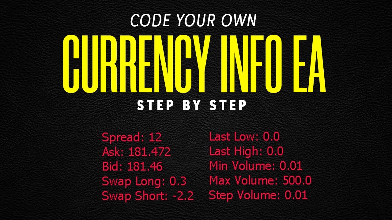 Mql5 Tutorial Currency Info Ea Youtube