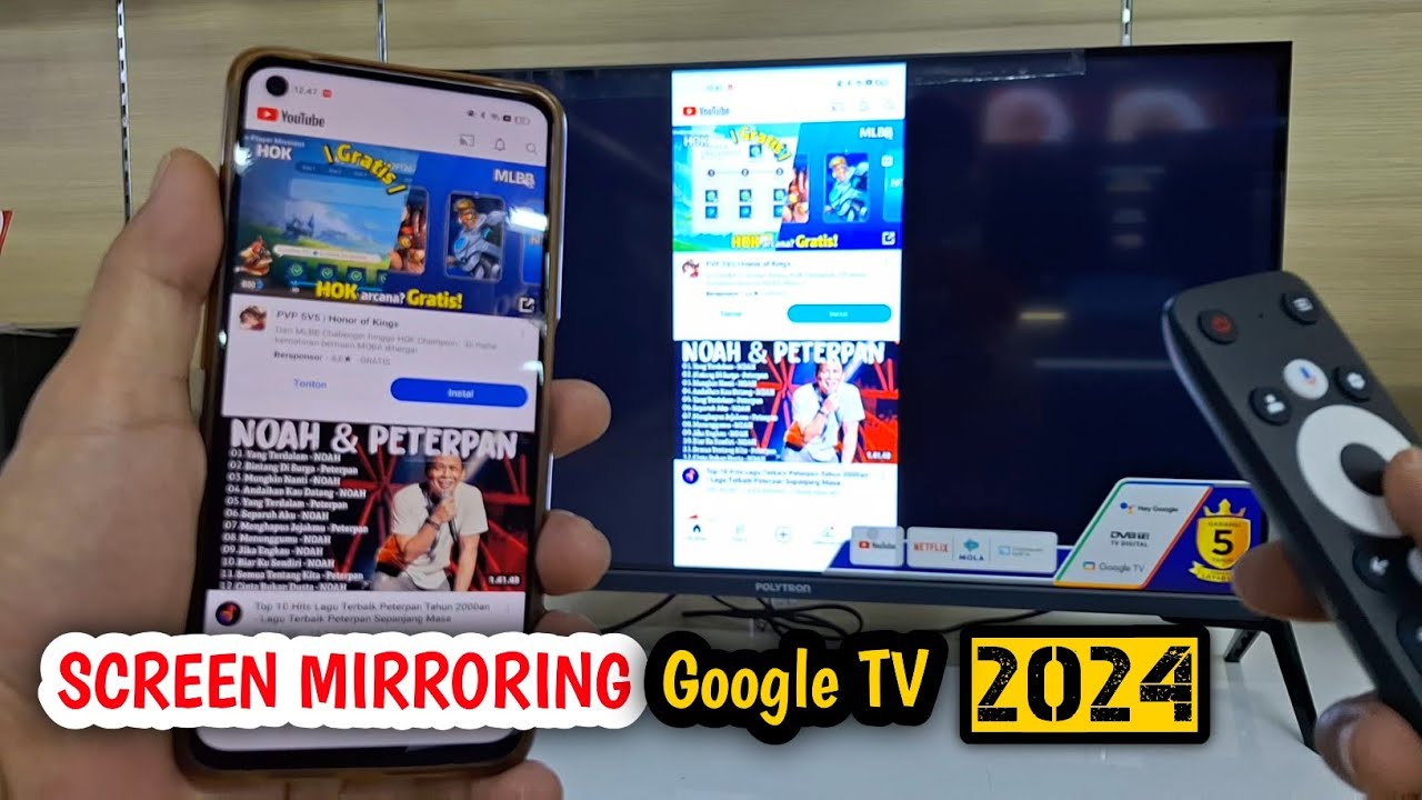 Cara Screen Mirroring Layar Hp Di Google TV Polytron PLD 32RG9059 & PLD ...