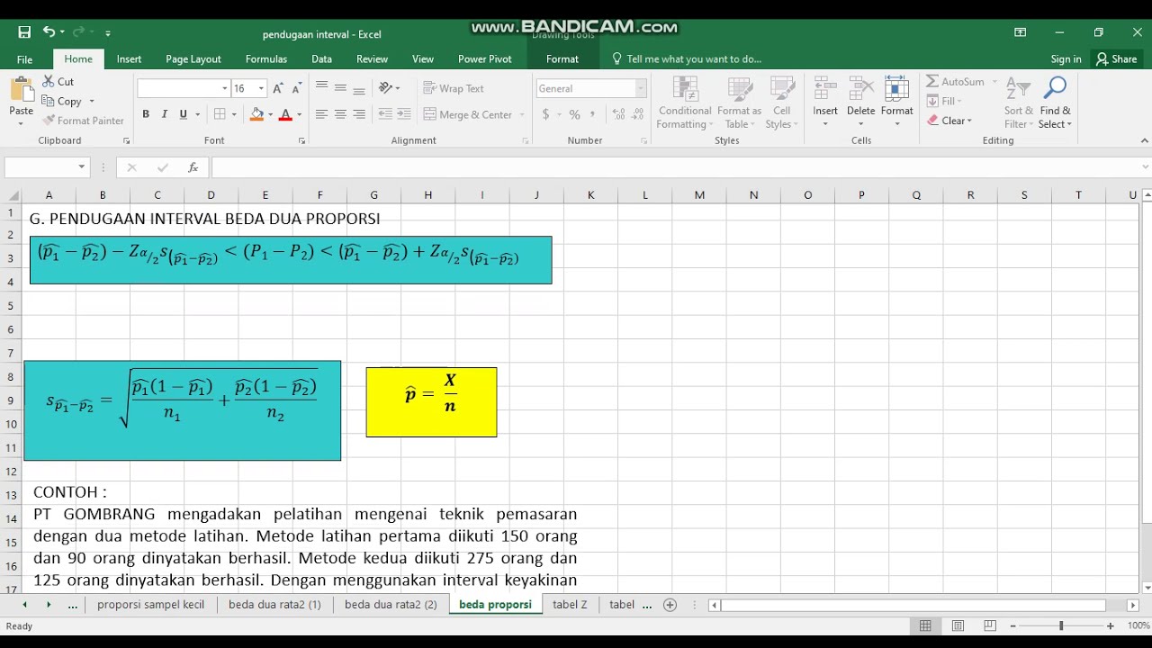 23 pendugaan interval beda dua proporsi - YouTube