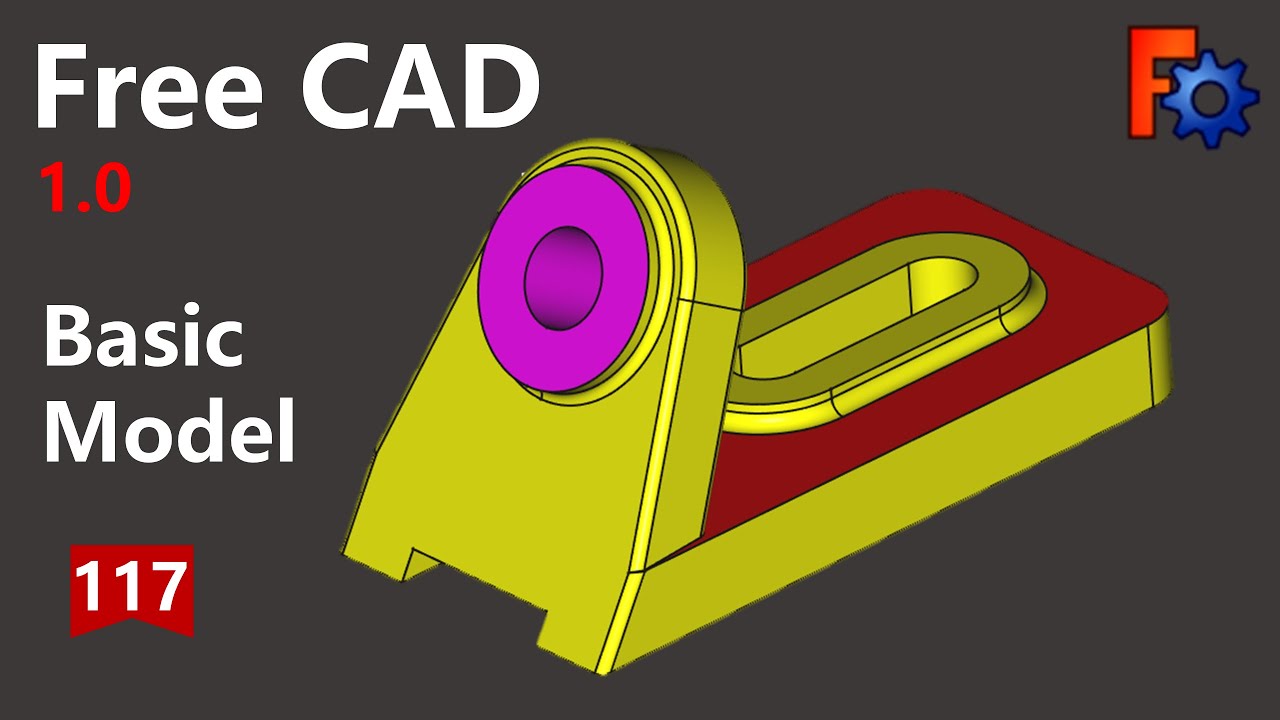 FreeCAD 1.0.0 Tutorial for beginners,basic model exercise-117 - YouTube