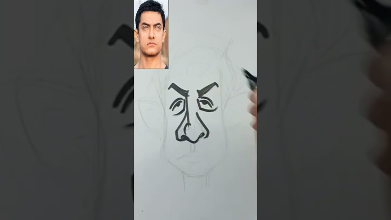 amir khan cartoon drawing #short - YouTube