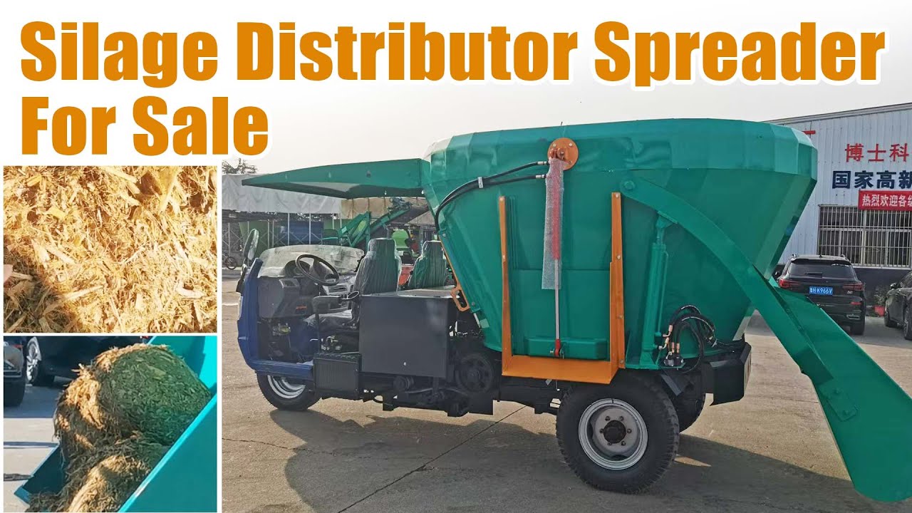 Silage feed mixer spreader | Tricycle forage feed mixing and spreading ...