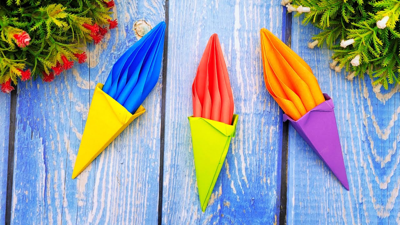 Ice Cream Making Using Paper | Ice Cream Paper Toys Craft Ideas ...