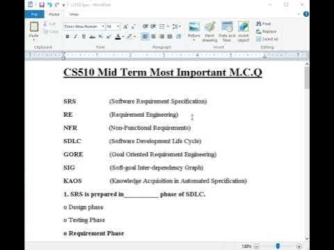 CS510 Mid term preparation|| 2023 Most Impotent || M.C.Q 100 % correct Answer || Vu student ||# ...