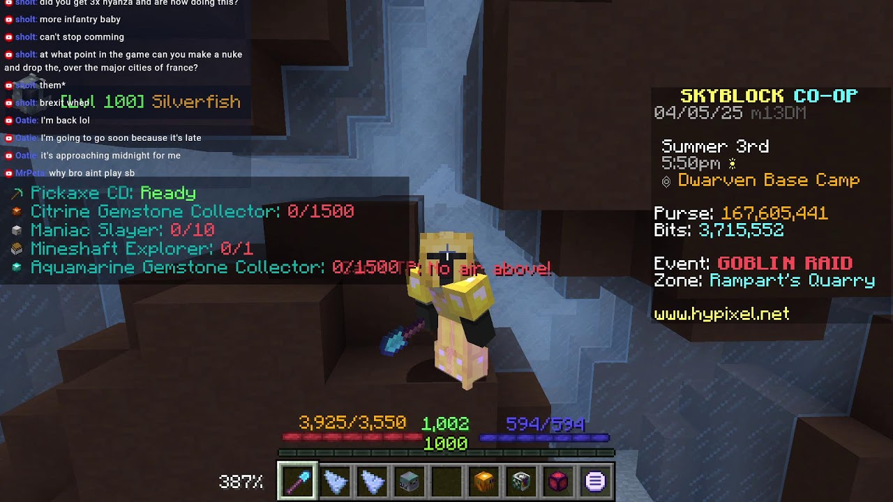 3x nyanza dye grinding | hypixel skyblock - YouTube