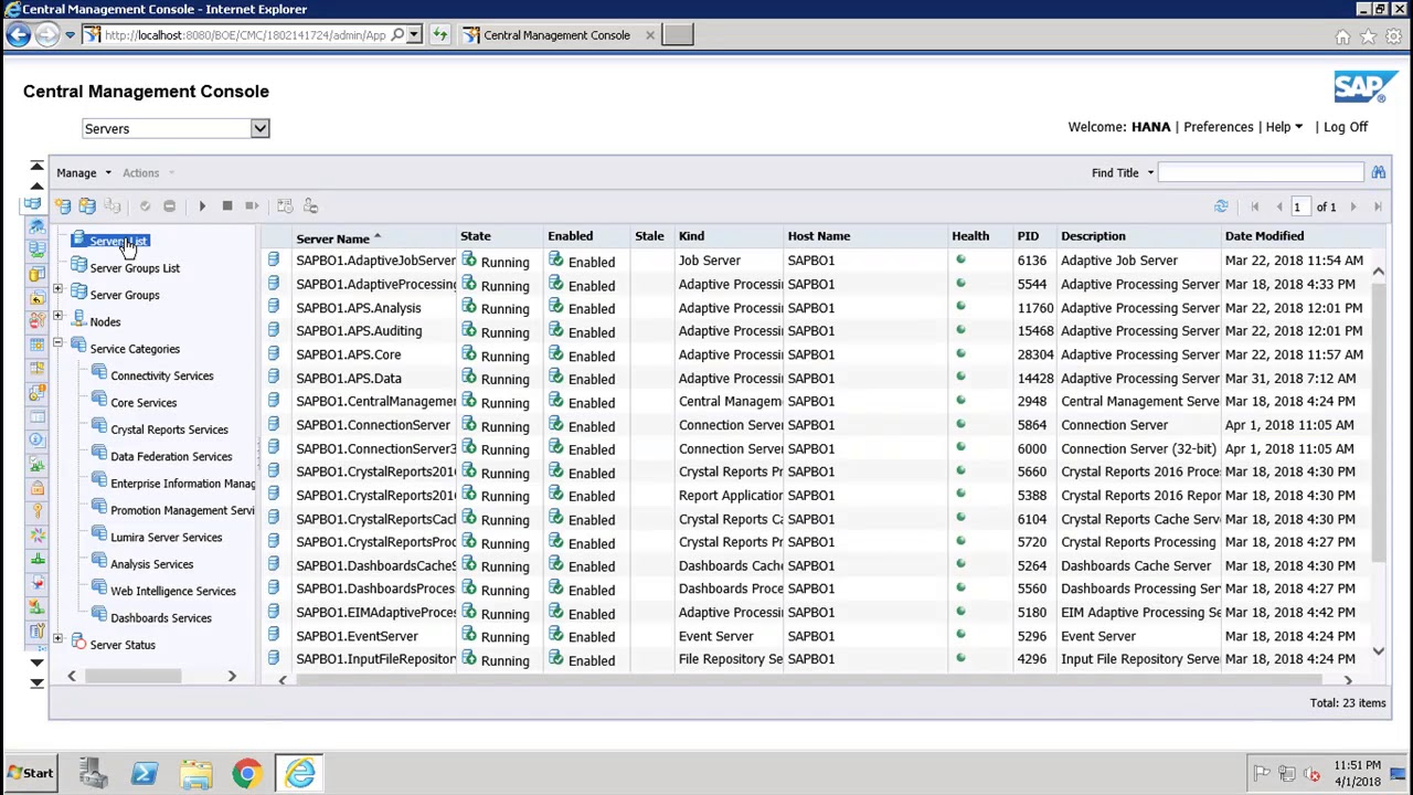 SAP BO Administration - Server Administration - YouTube
