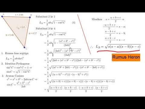 Pembuktian rumus Heron [mencari luas segitiga jika diketahui panjang ketiga sisinya]. - YouTube