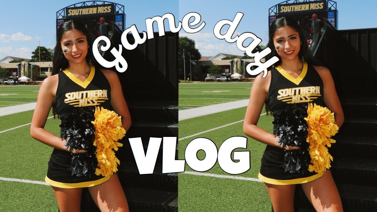 College cheerleader GAME DAY VLOG! USM vs Alcorn - YouTube