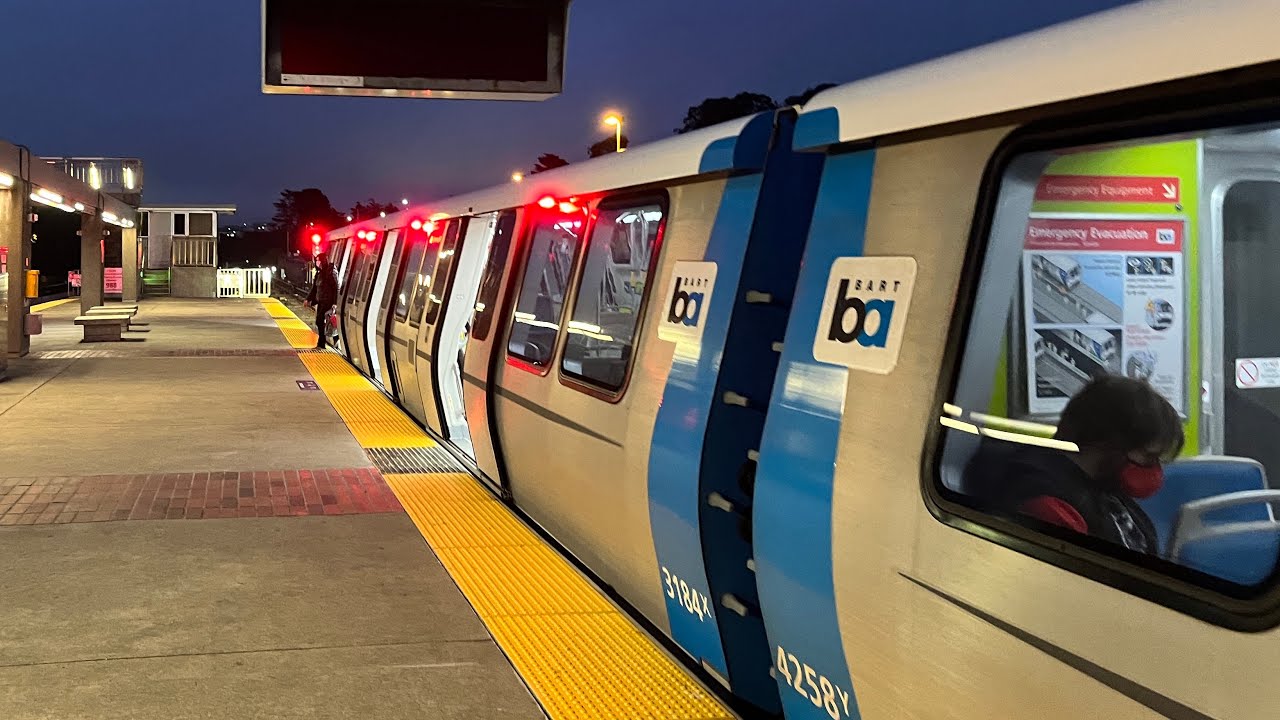 (Front view) BART Fleet of the Future #3184 from South San Francisco to ...