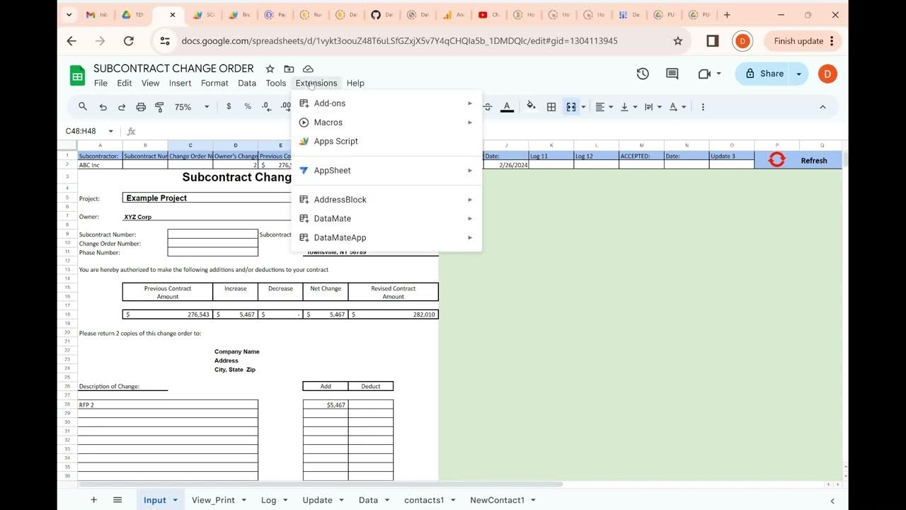 Subcontract Change Order - YouTube