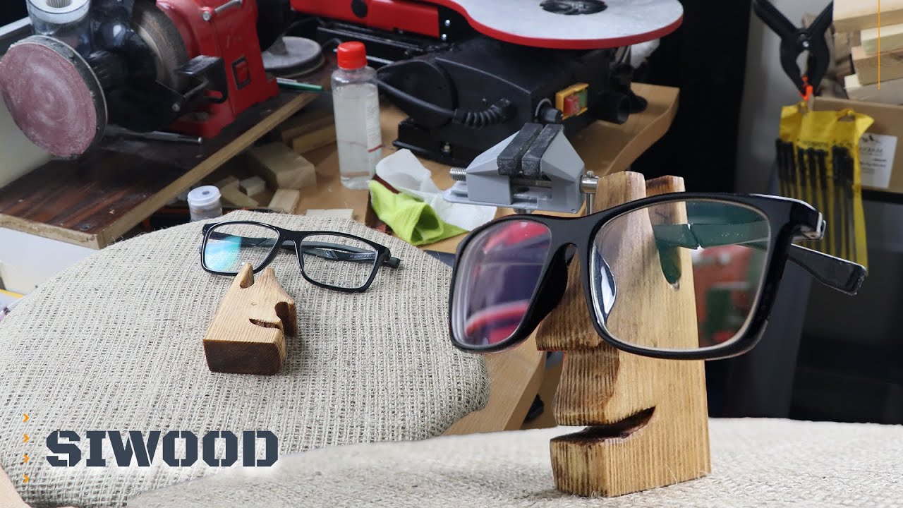 DIY Wooden Eyeglass Holder | Crafting a Unique Wooden Head Stand - YouTube
