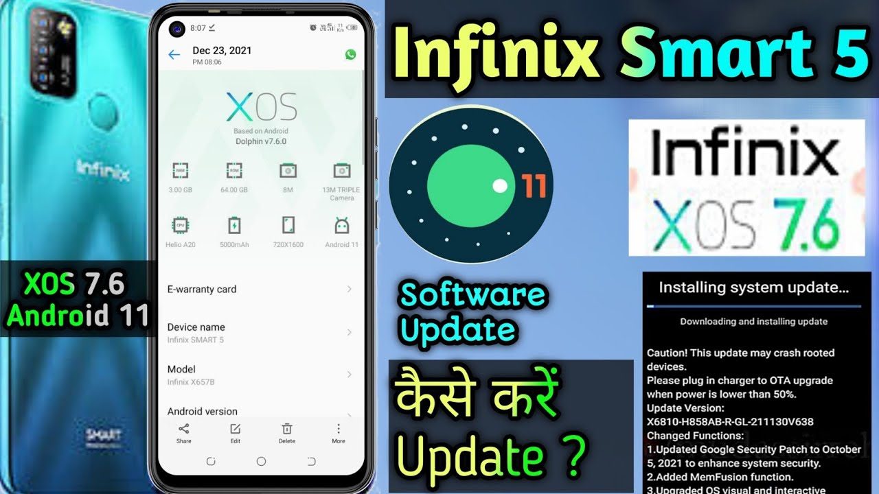 Infinix Smart 5 ⚡Android 11🔥 and XOS 7.6🔥 Update | Kids mode ️|Control ...