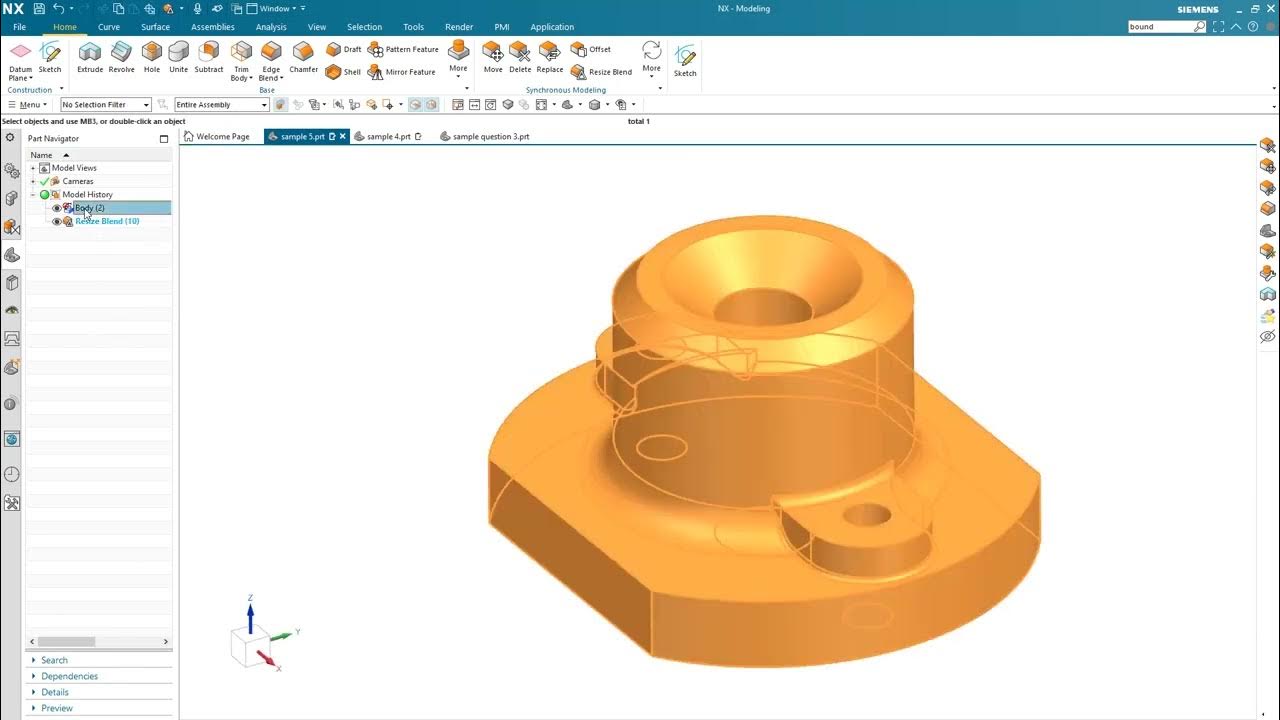 Chỉnh sửa thiết kế linh hoạt sử dụng NX Synchronous Modeling - YouTube