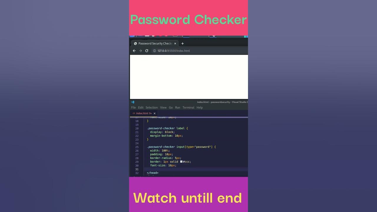 😱😨creating A Password Security Checker In Javascript Html And Css