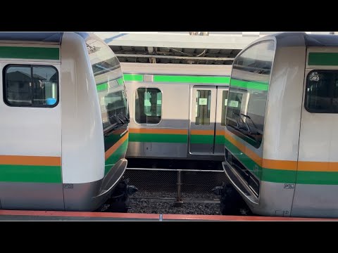 籠原駅3番線でE231系1000番台ｺﾂK-15編成とE233系3000番台ｺﾂE-56編成が切り離し（解結）されるシーン（2024.11.12.8:36） - YouTube