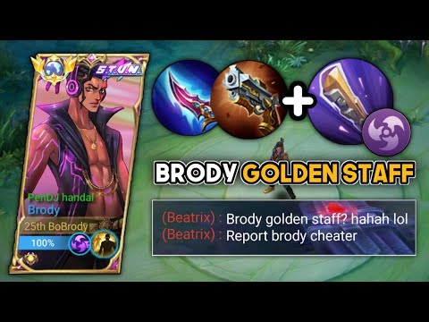 NEW META!! BRODY ITEM GOLDEN STAFF GAMEPLAY THIS IS INSANE DAMAGE BRO ...