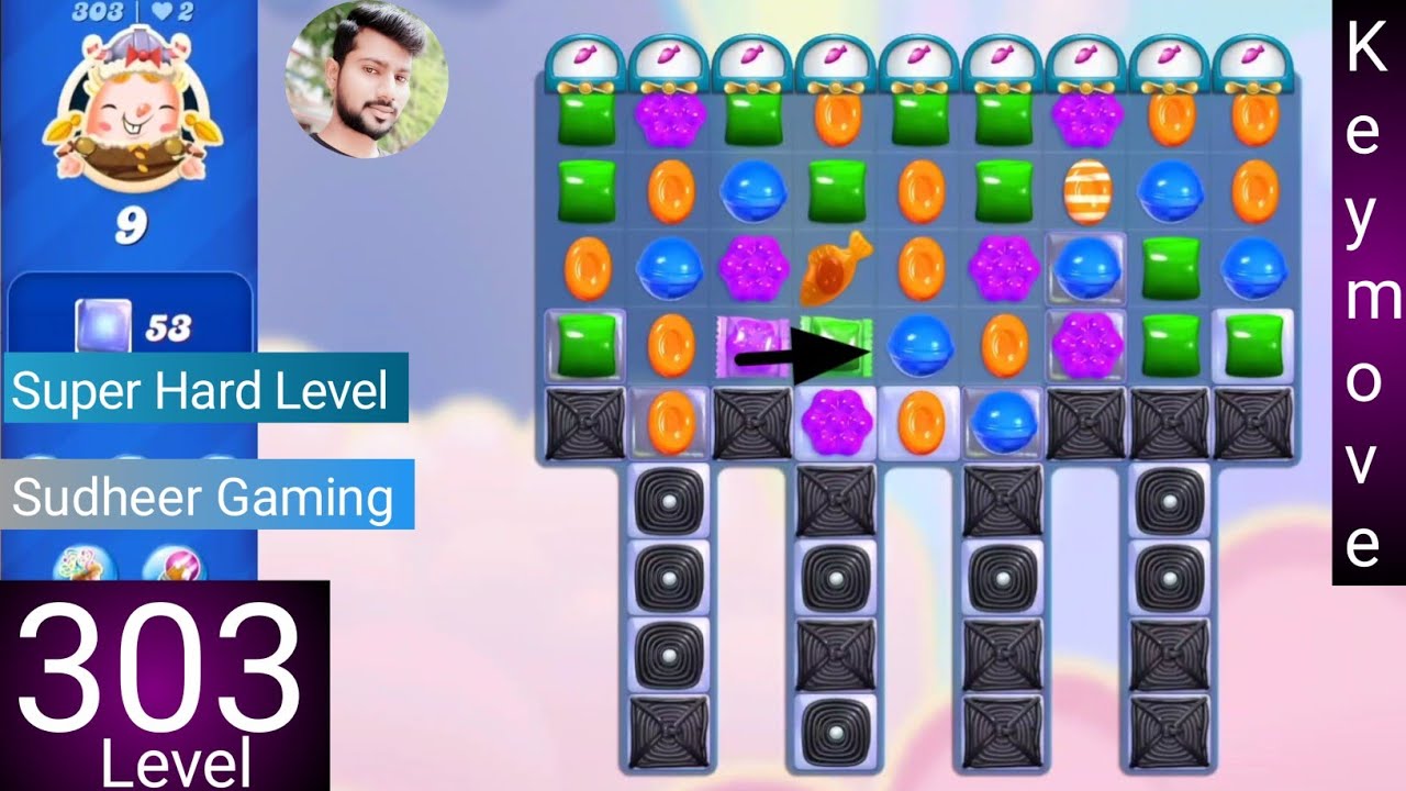 Candy crush saga level 303 । Super Hard level। No boosters । Candy crush 303 help। Sudheer CC ...