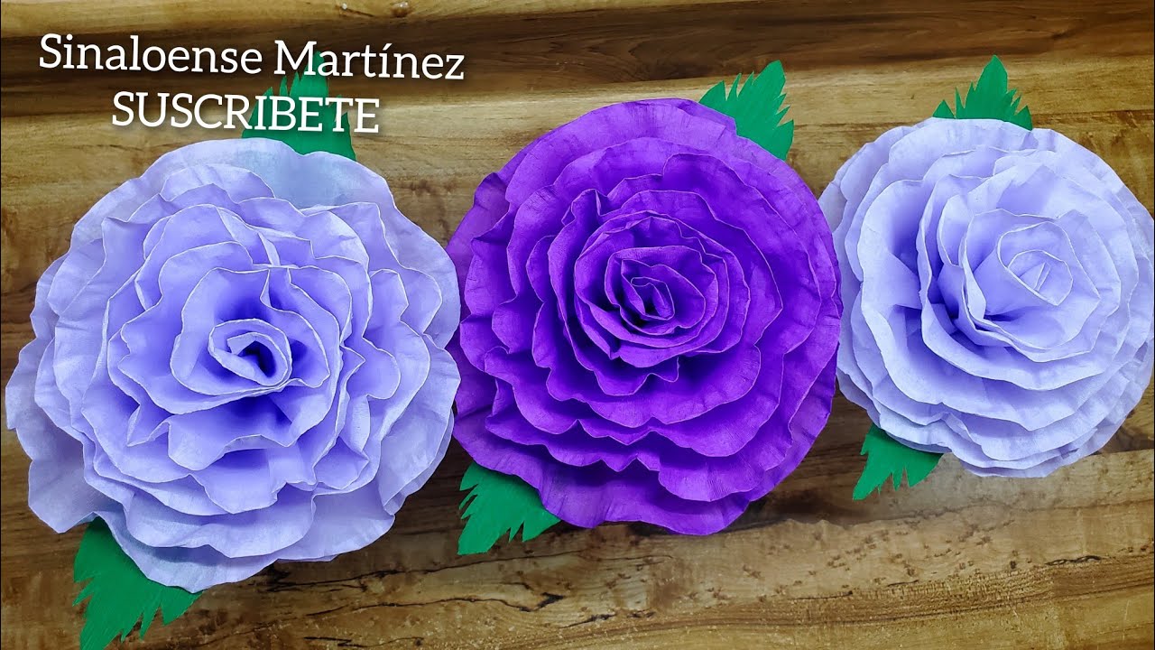 Así hago éstas flores de papel crepe es muy fácil y rápido con esta ...