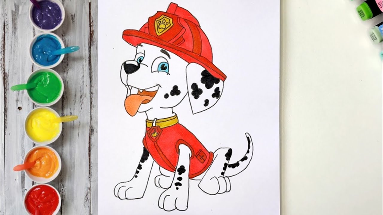 How to Draw Marshall from Paw Patrol | Easy Drawing |#art #drawing # ...