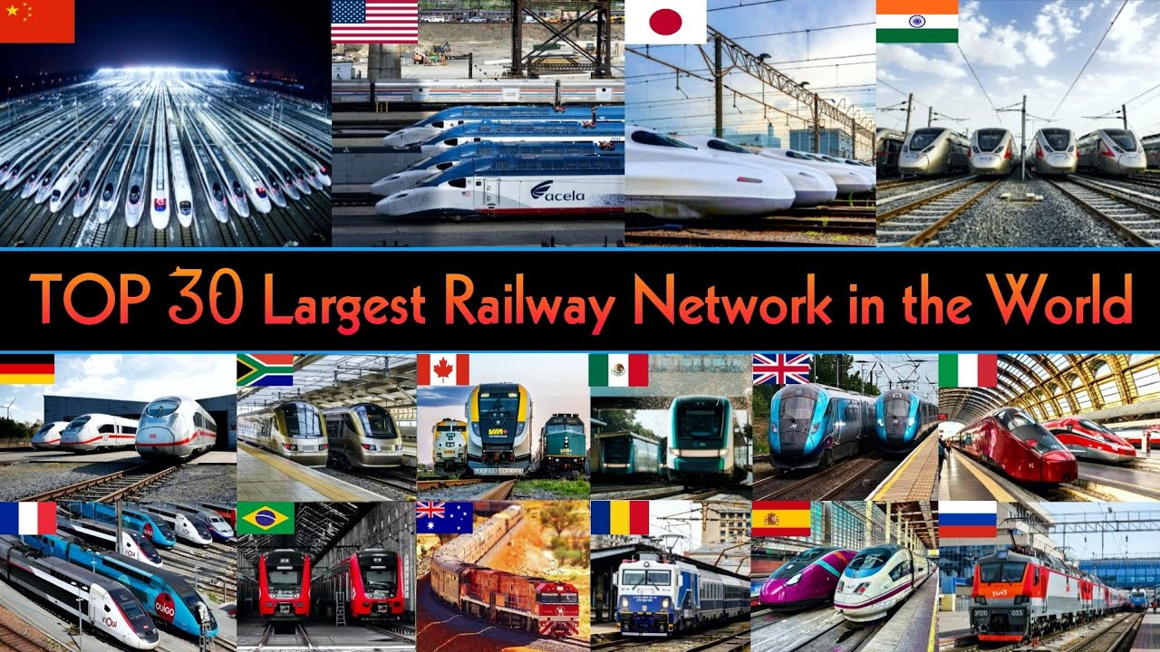 TOP 30 LARGEST RAILWAY NETWORK IN THE WORLD 2025 || World's Largest ...