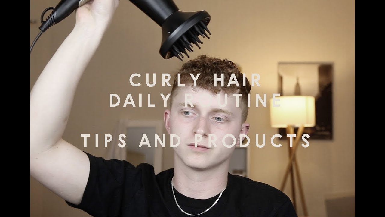 Mens Daily Curly Hair Routine - Tips and Products for frizzy hair - YouTube