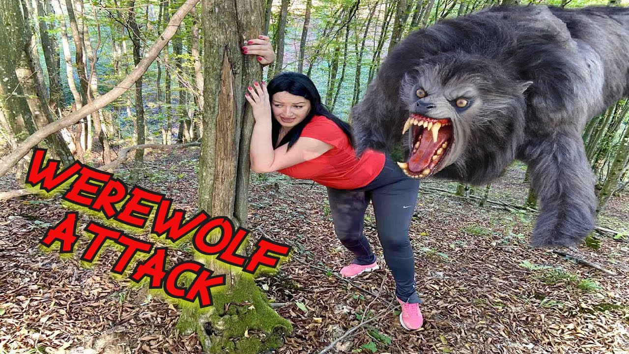 Werewolf attack girl in the forest horror HD movie - YouTube