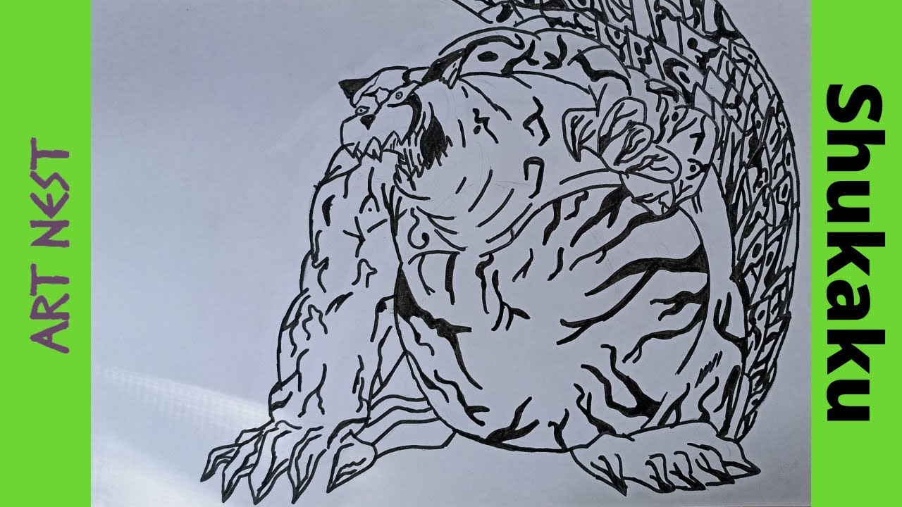 How to draw Shukaku from Naruto | Art Nest - YouTube