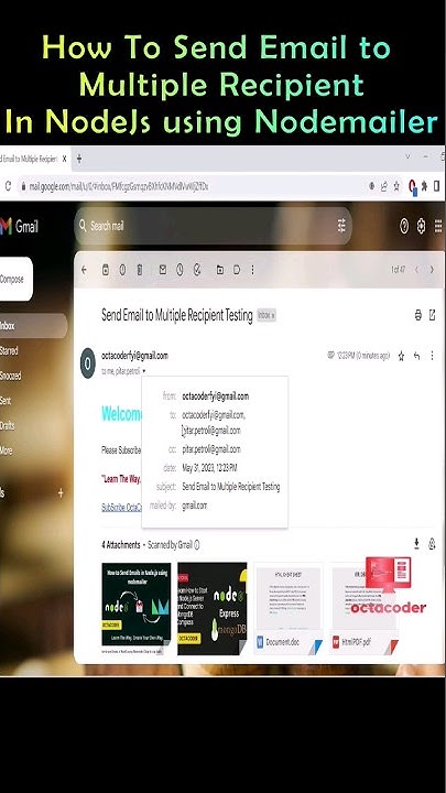 send email to multiple recipients in nodejs using nodemailer.#nodejs #nodejstutorial # ...