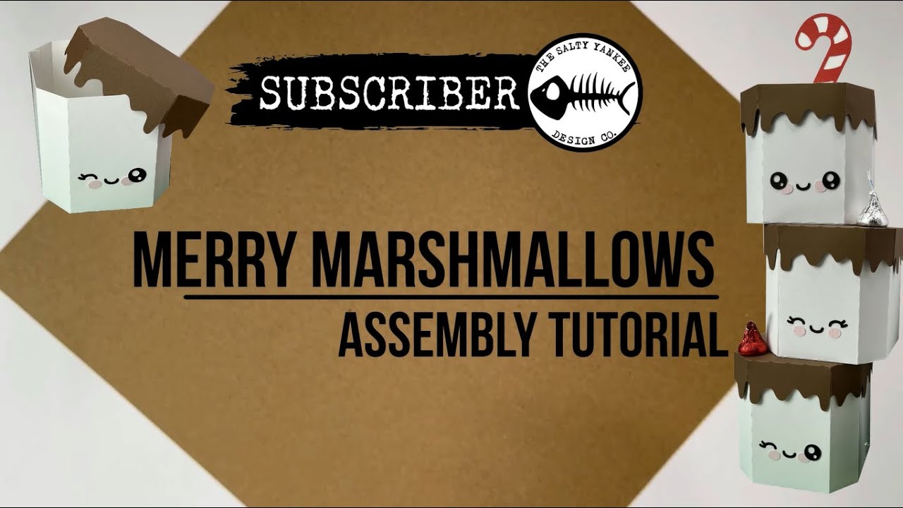 Merry Marshmallows 3D Paper Craft SVG Template Subscriber Exclusive ...