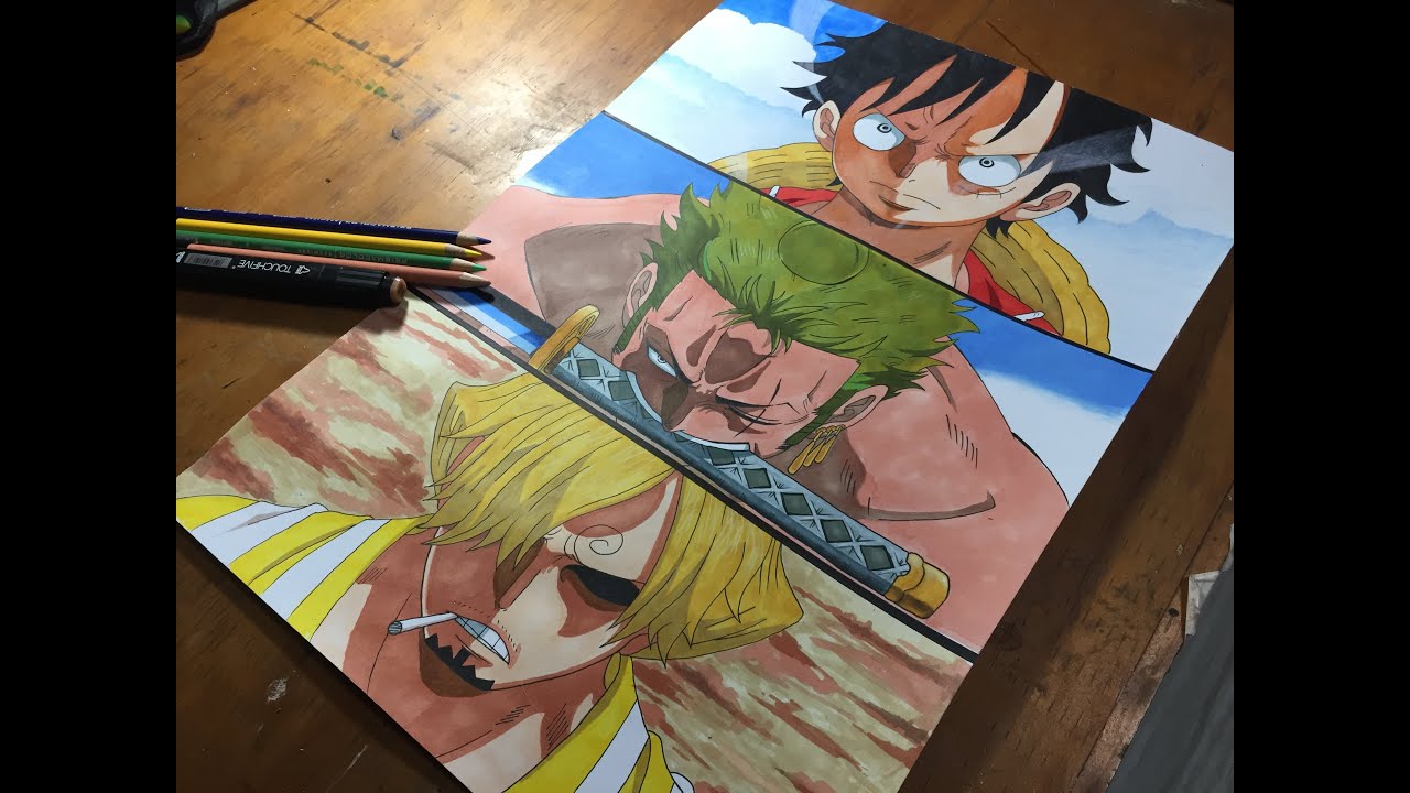 Drawing Luffy, Zoro and Sanji (Straw hat Crew Monster Trio)[ONEPIECE ...