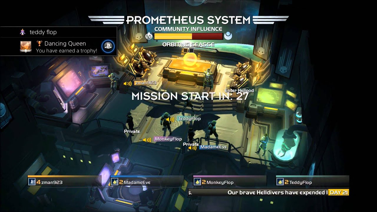 Helldivers Dancing Queen Trophy Tutorial PS4 - YouTube