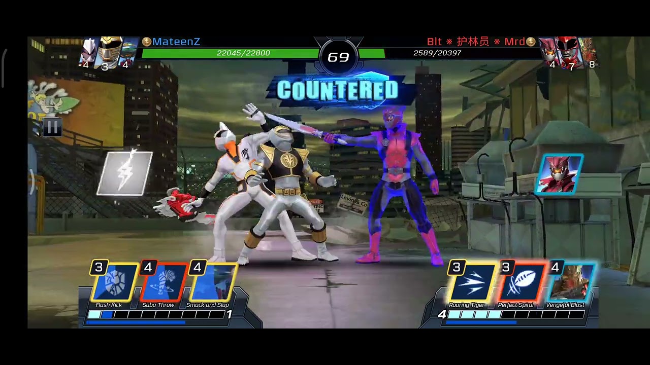 POWER RANGERS LEGACY WARS White MMPR vs Red MMPR 2017 - YouTube