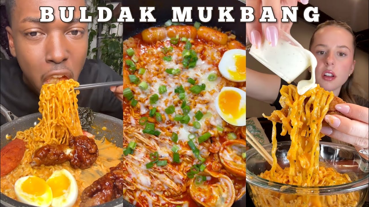 Buldak Noodles Mukbang ASMR TikTok Compilation #14 🍜 Buldak Noodles ...