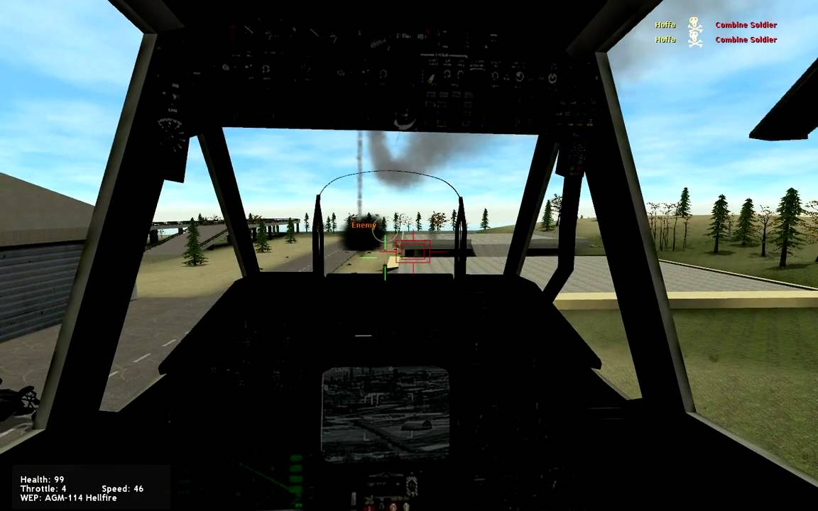 Garry's Mod - Helicopter Hellfire lock-on assistance system - YouTube