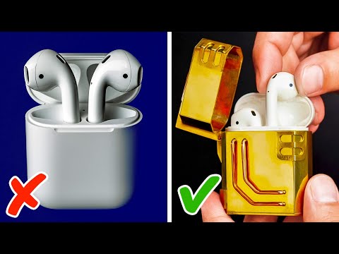 AIRPOD İÇİN ALTIN RENGİ KENDİN YAP KUTU || METALDEN YAPILAN 5 HARİKA EL İŞİ FİKRİ