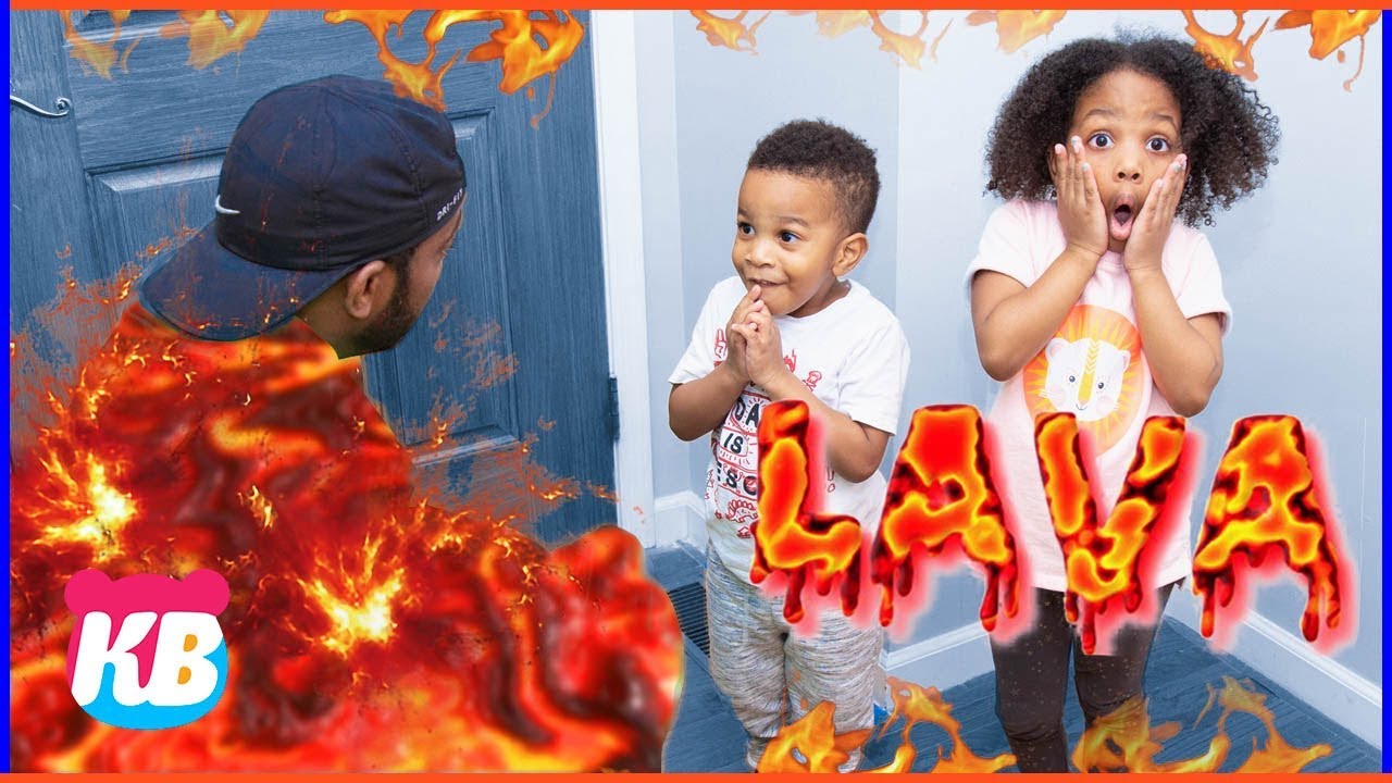 The FLOOR is LAVA Challenge with THE LAVA MONSTER! Pretend Play - YouTube