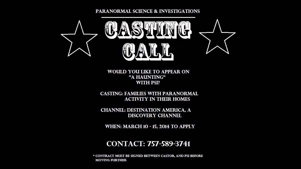 Casting Call "A Haunting" on Destination America - YouTube