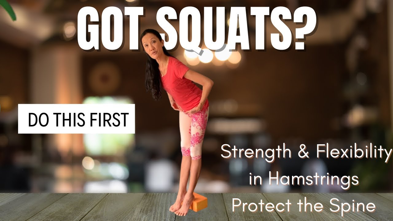 Pilates : Hip Hinge on Block -Squat Better | Improve Hamstring ...
