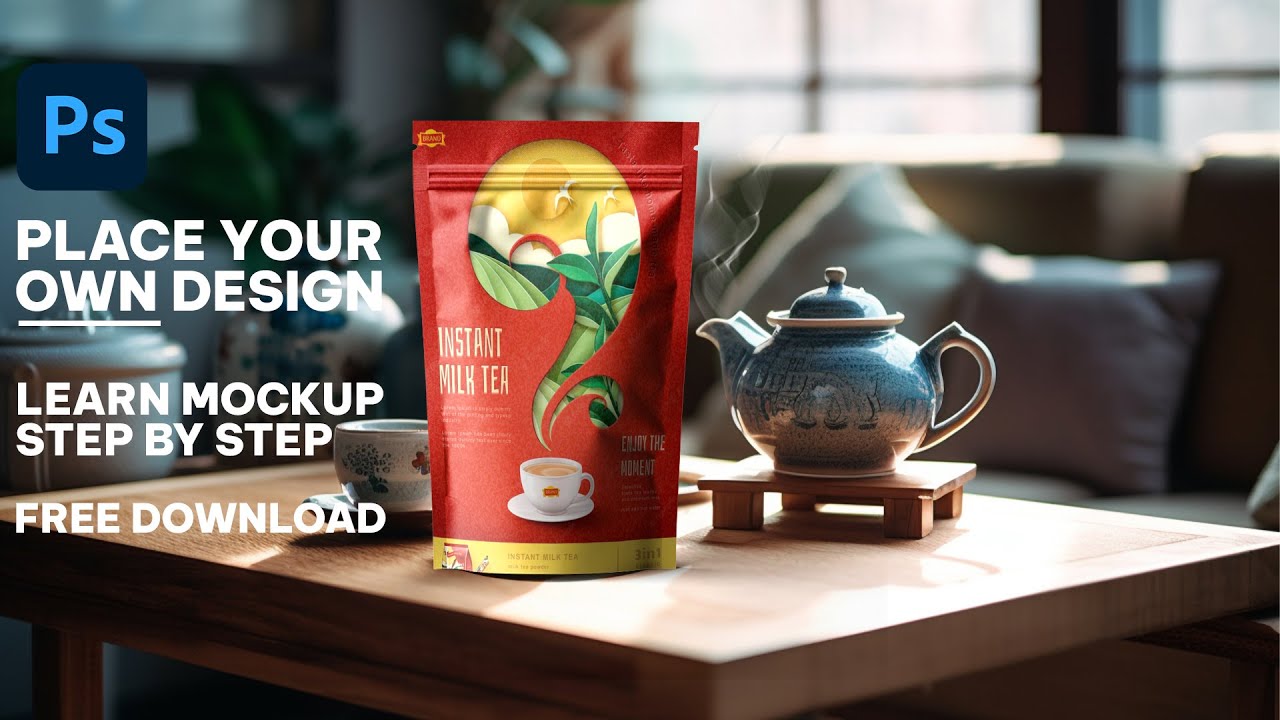 How to make a Tea Pouch Mockup | Photoshop Mockup Tutorial - YouTube