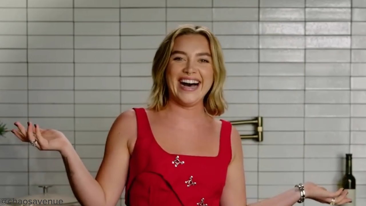 Florence Pugh being a chaotic icon in the kitchen - YouTube