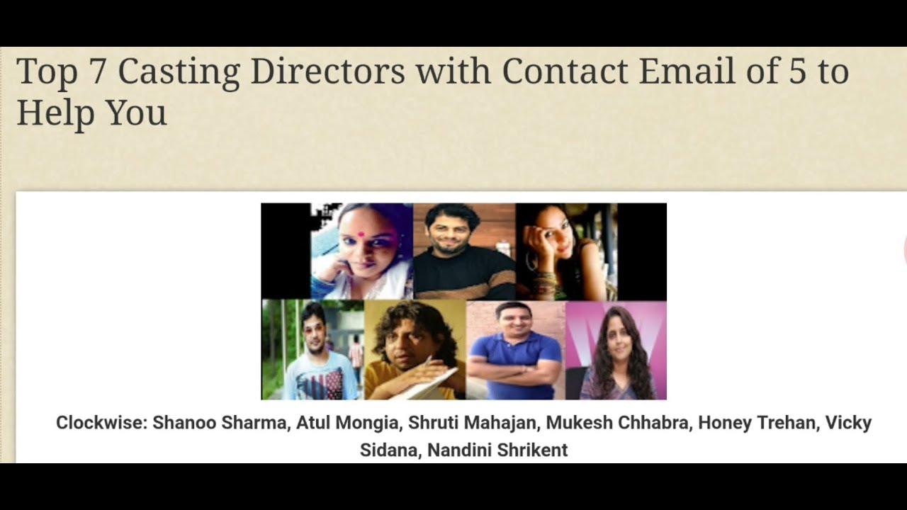 Top 7 Casting Directors with Contact Email | Acting Tips Hindi | Rkz ...