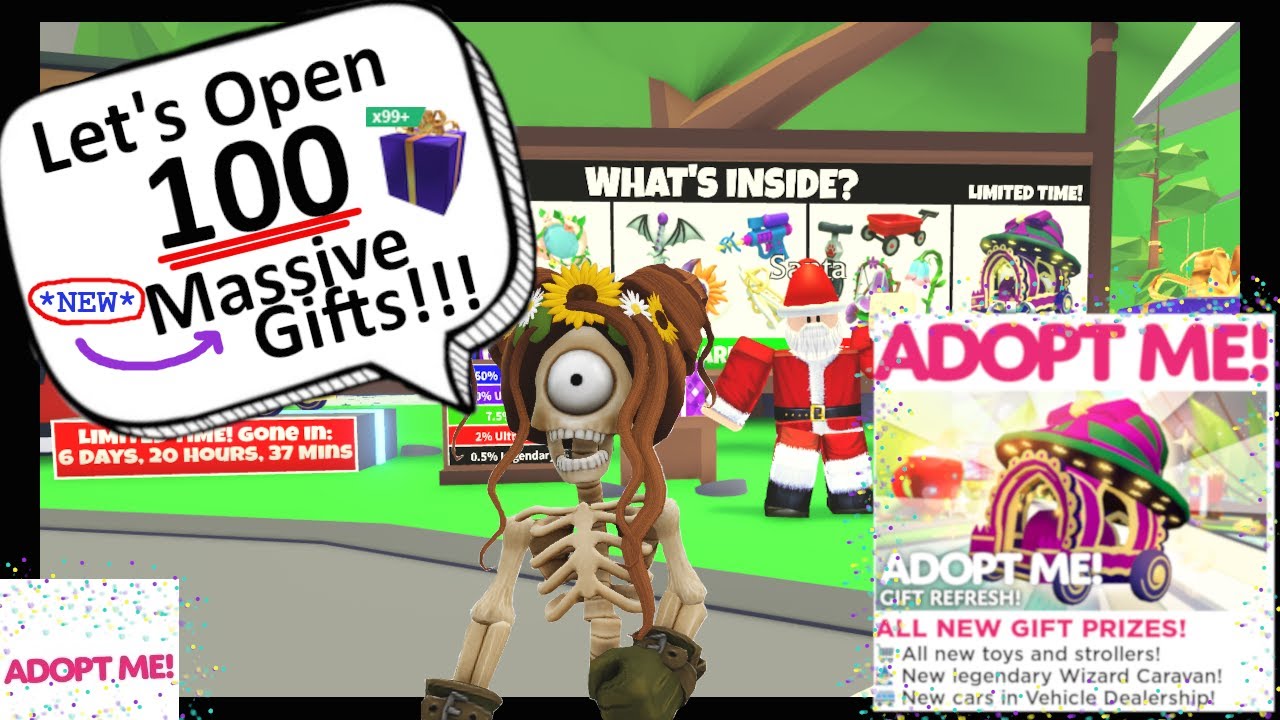 Opening 100 MASSIVE Gifts 🎁*NEW* GIFT UPDATE!! Adopt Me - ROBLOX ♥ ...