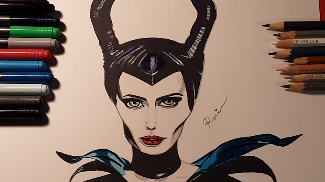 How to draw MALEFICENT - YouTube