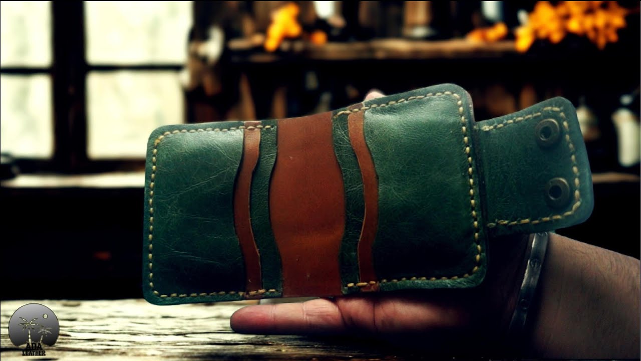 Crafting a Unique Green Leather Wallet | Handmade Bifold Wallet ...