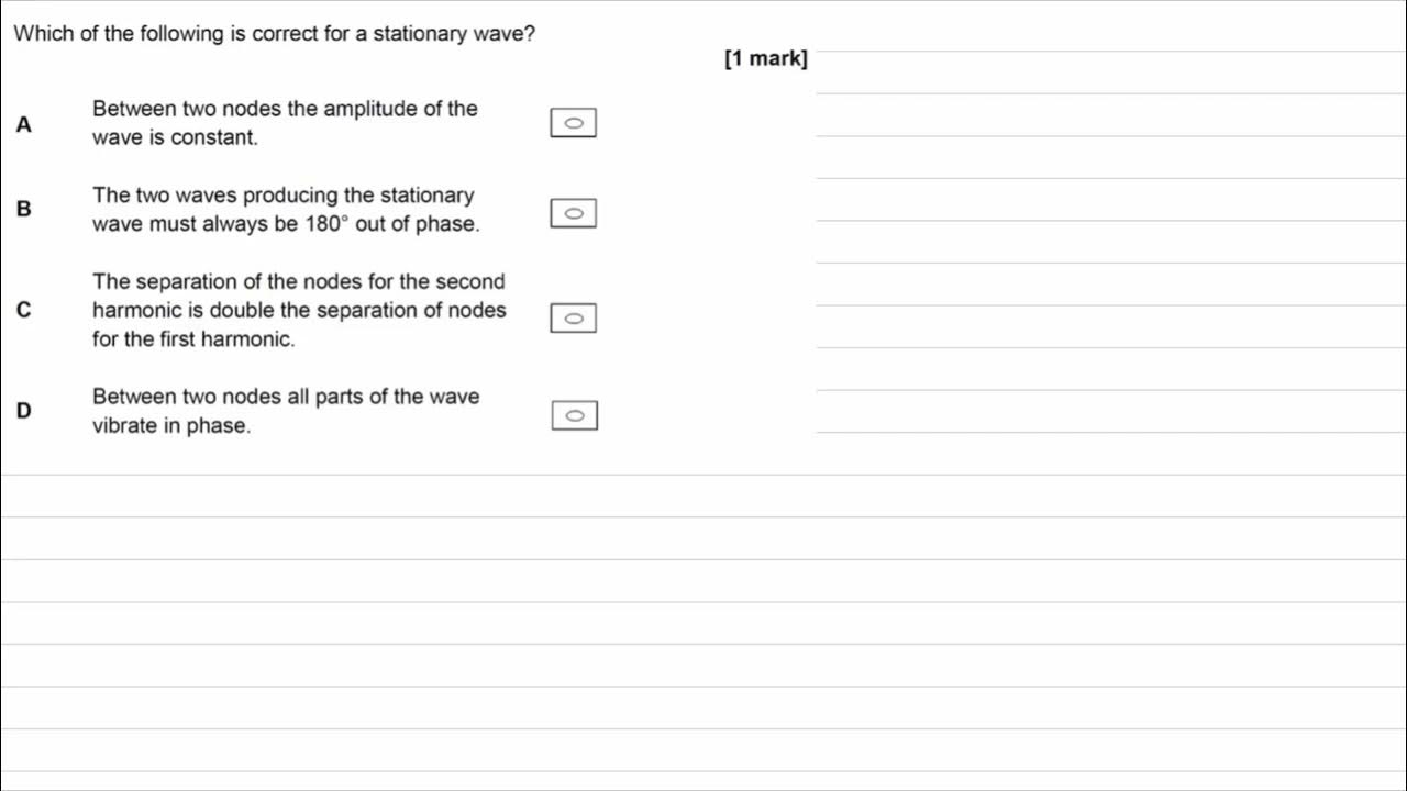 Waves (Standing Waves) Exam Questions - A Level Physics AQA, Edexcel, OCR A (level 1) - YouTube