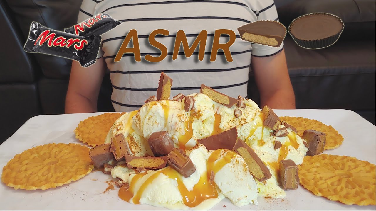 VANILLA ICE CREAM, CARAMEL, REESES, MARS CHOCOLATE CURNCHY WAFERS ...