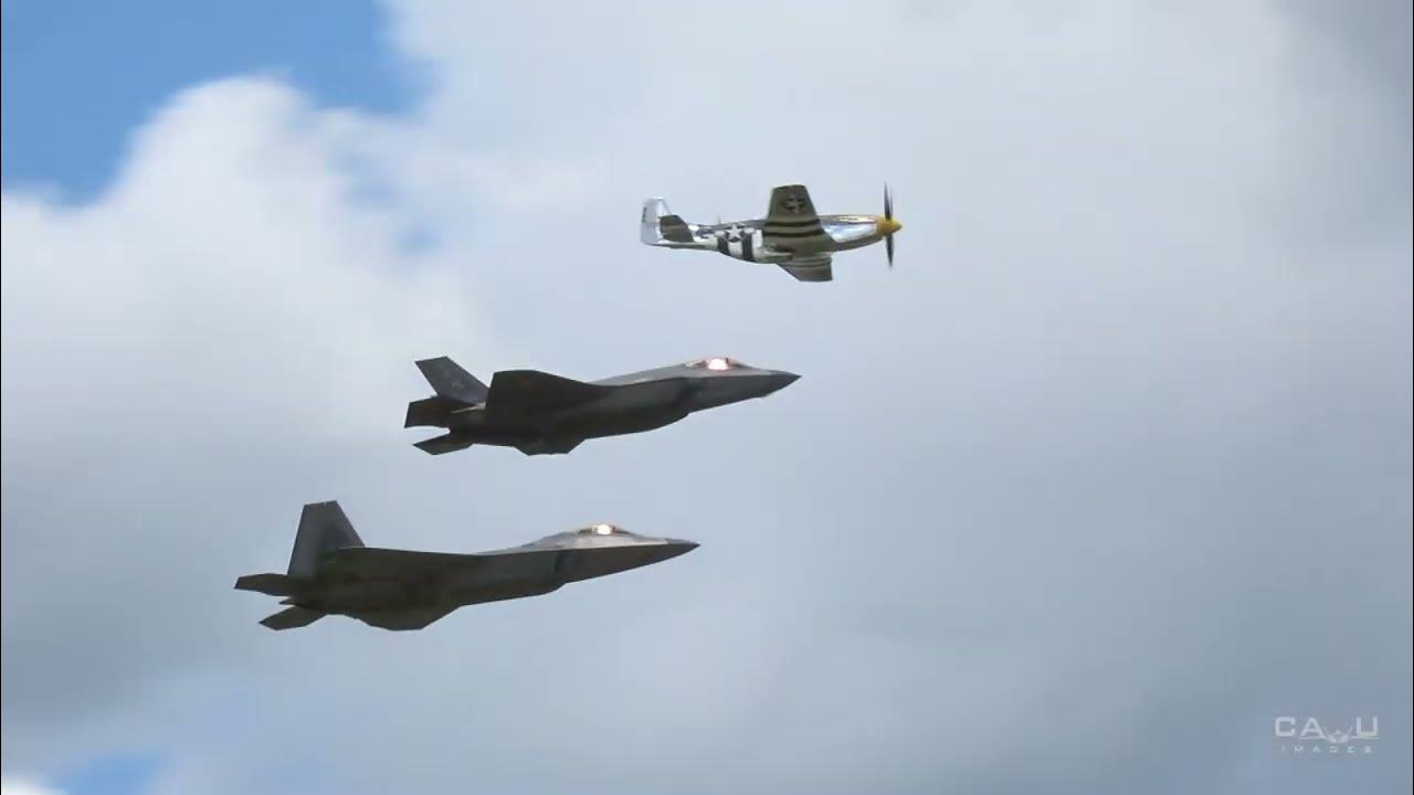 USAF Heritage Flight (F-22, F-35A, P-51D Mustang) @ 2023 APOHR (Friday) - YouTube