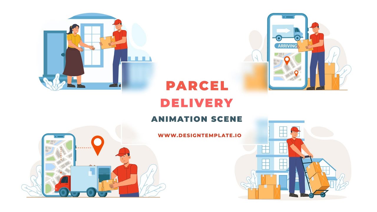 Parcel Delivery Animation Scene Premiere Pro Templates - YouTube