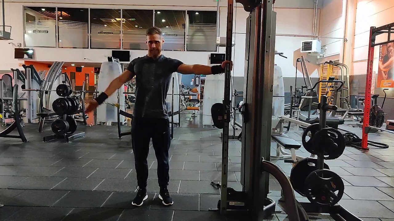 Cable Side Raise (With Cuff) - 4x24@3p+1.25kg 4/4 - YouTube