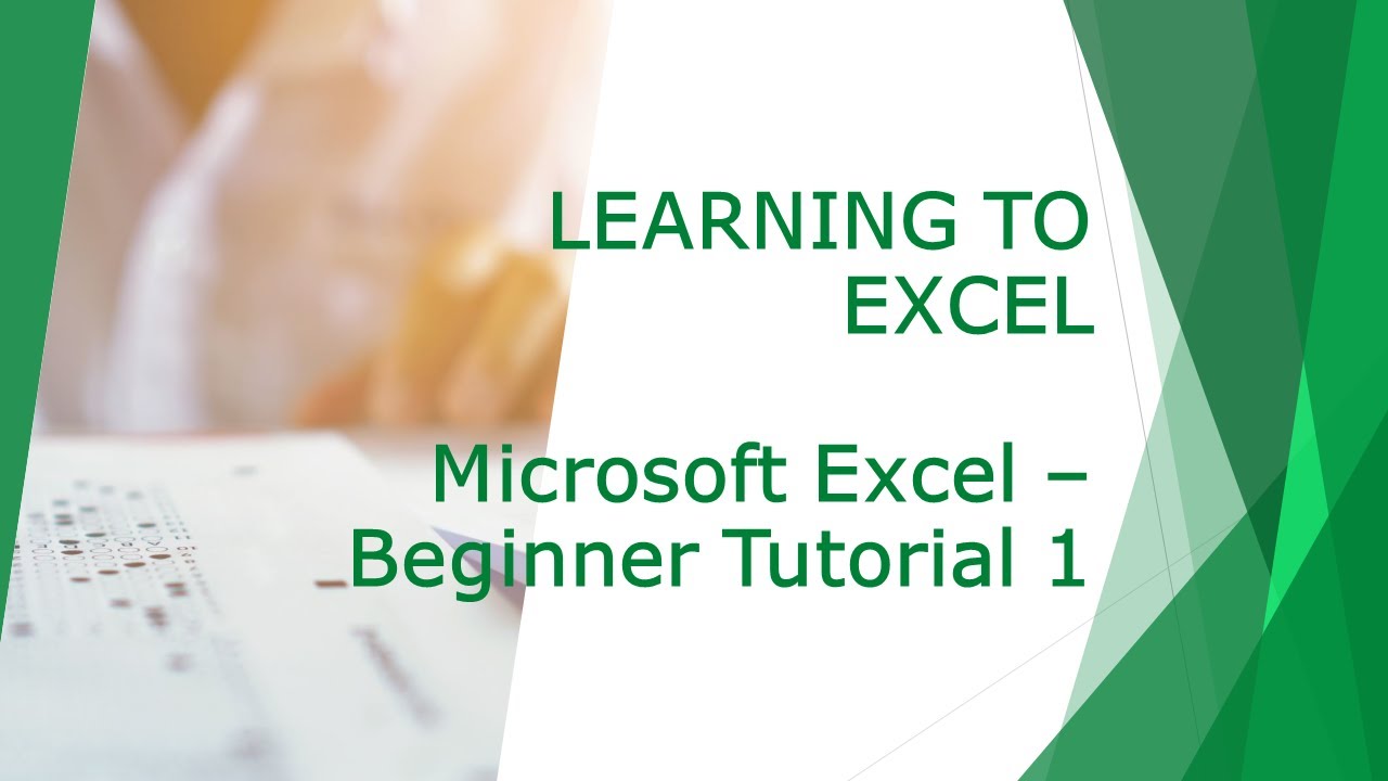 Microsoft Excel Beginner Tutorial 1 Need2know Excel Youtube